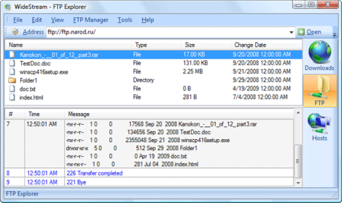 Widestream – Open source download manager and FTP explorer